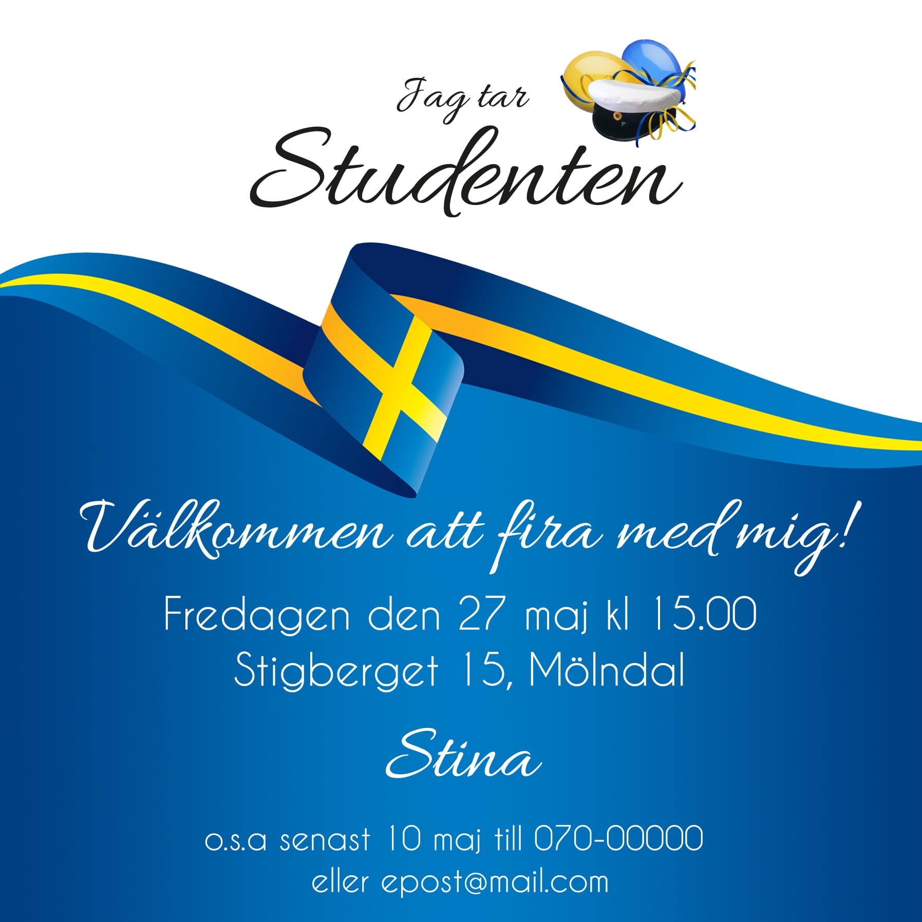 Studentinbjudningar beställer du smidigt på studentskyltaronline.se